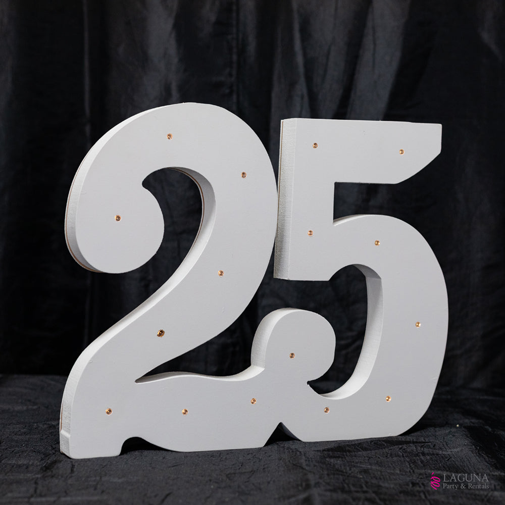 Lighted 25 Decor – Event Milestone Rental