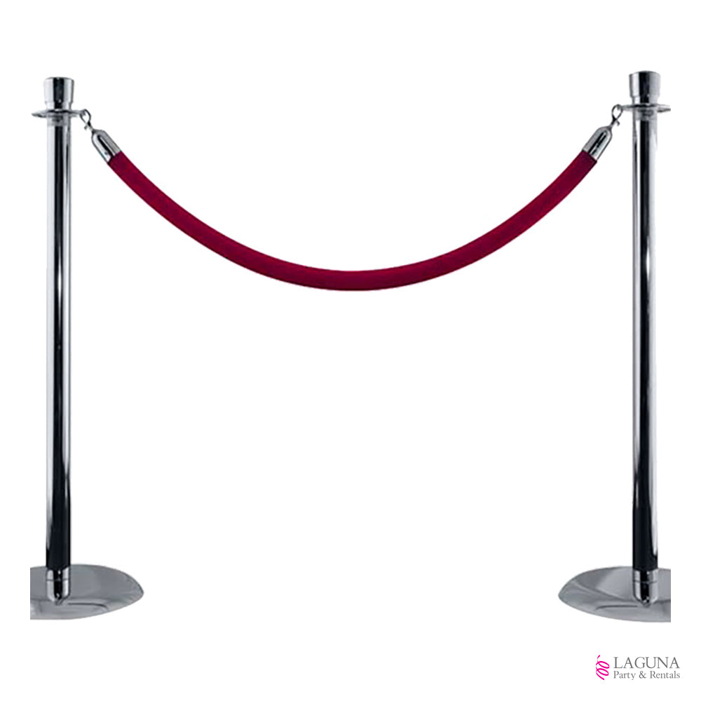 Burgundy Velvet Stanchion Rope – Event Barrier Rental