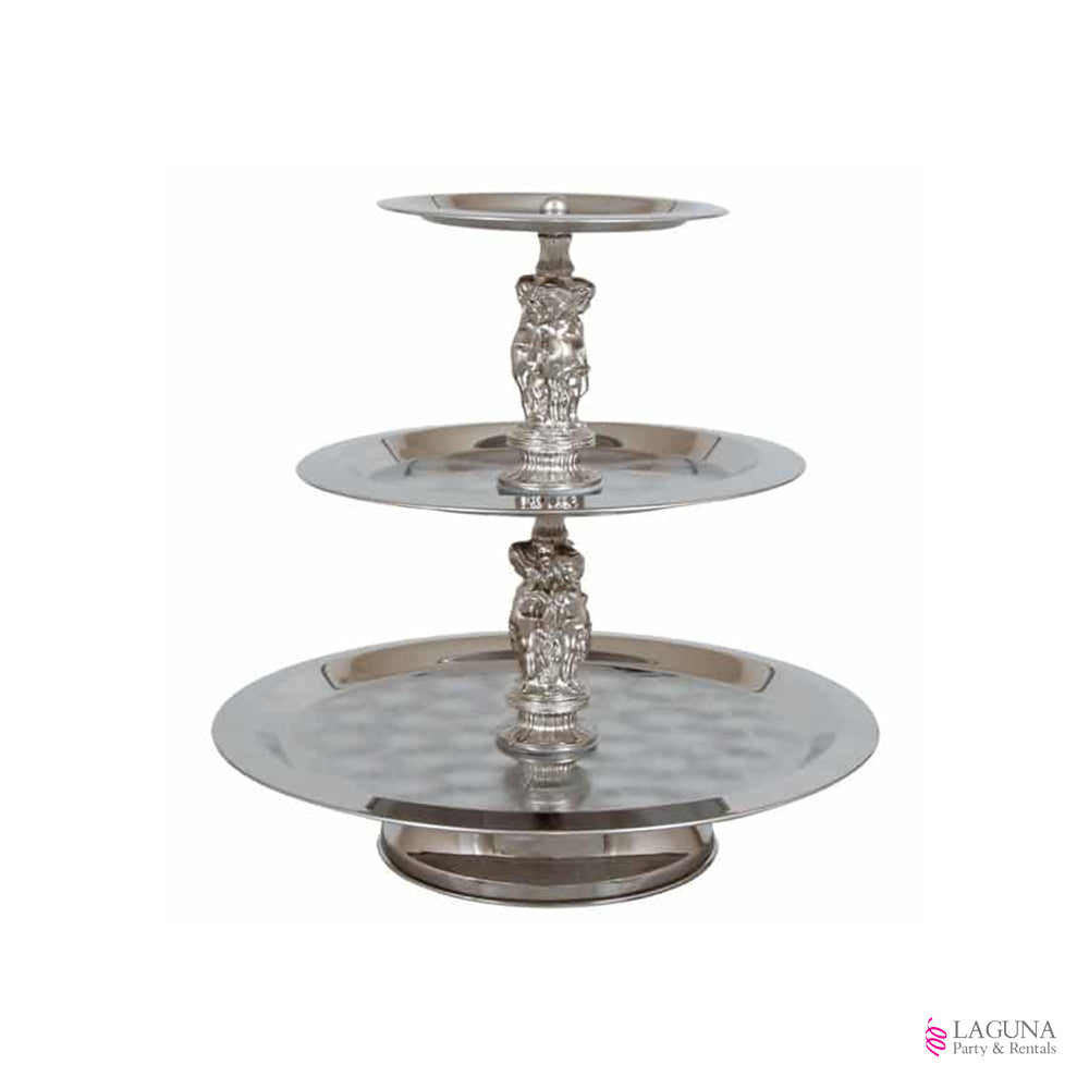 3 Tiered Display Food Service, Silver – lagunapartyandrentals