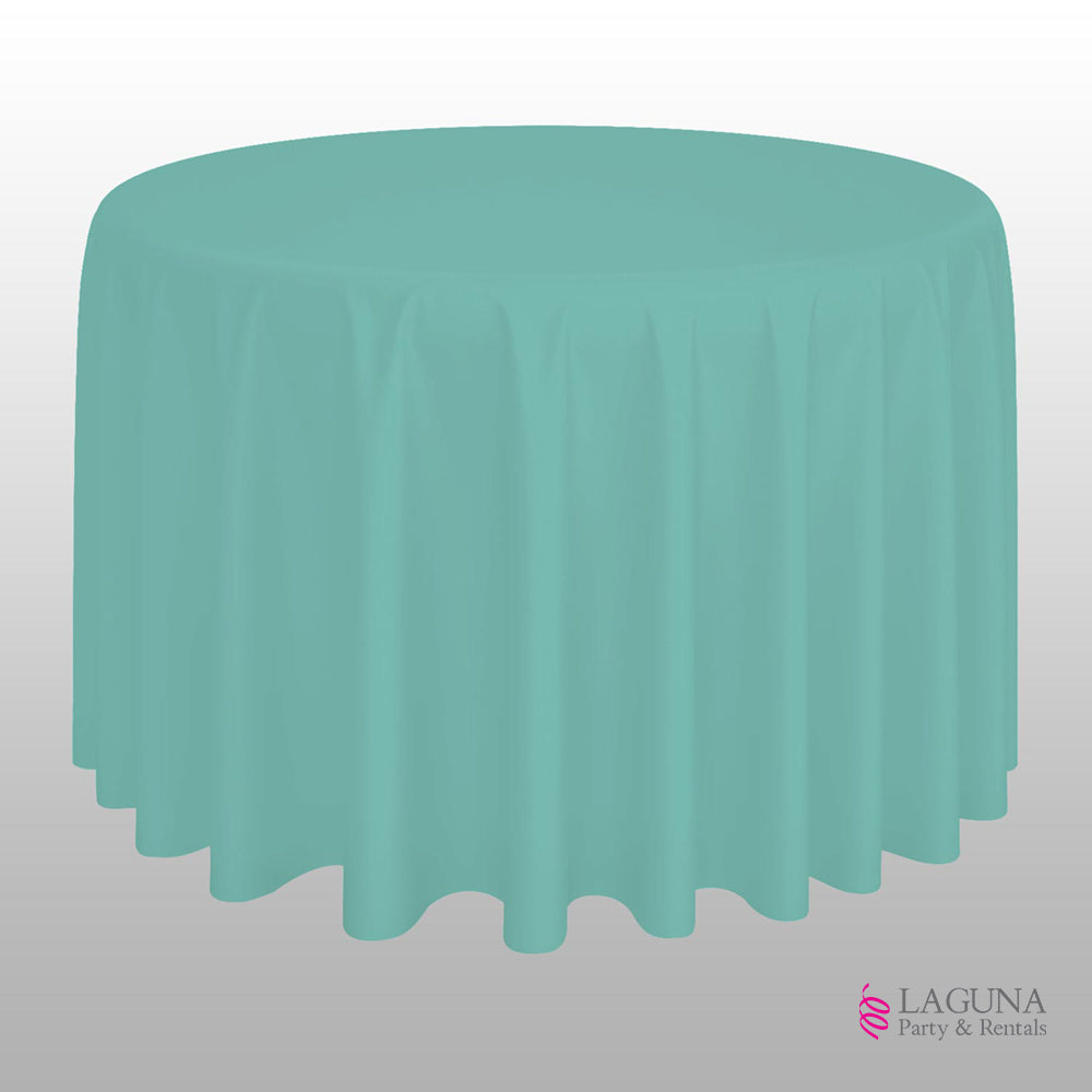 120" Round Table Cover, Linen, Tiffany Blue – lagunapartyandrentals