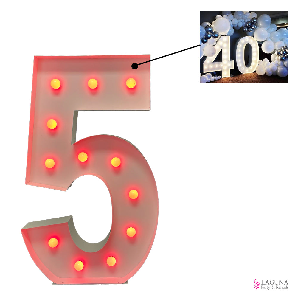 Number 5 LED Marquee – 46” Event Decor