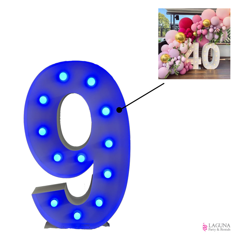 Number 9 LED Marquee – 46” Event Decor