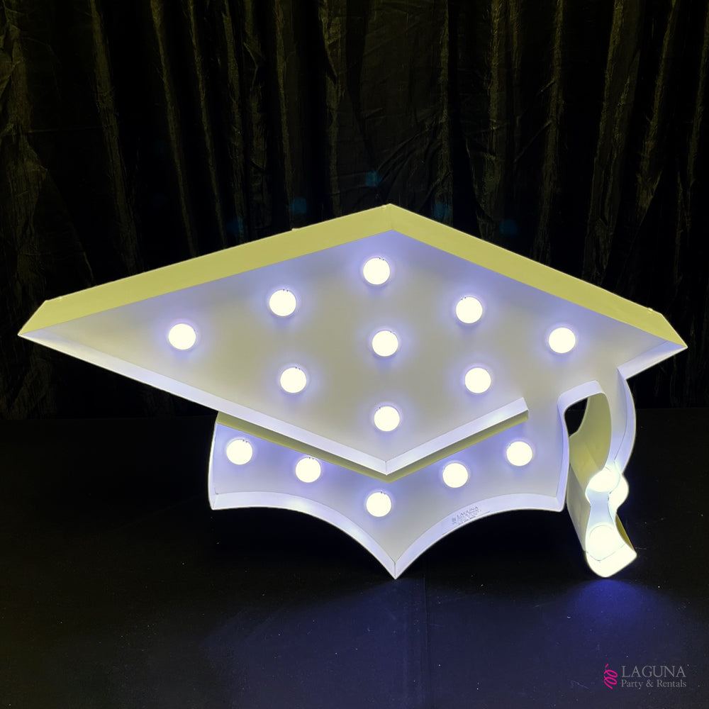 Graduation Cap LED Marquee – 16” Event Party Decor